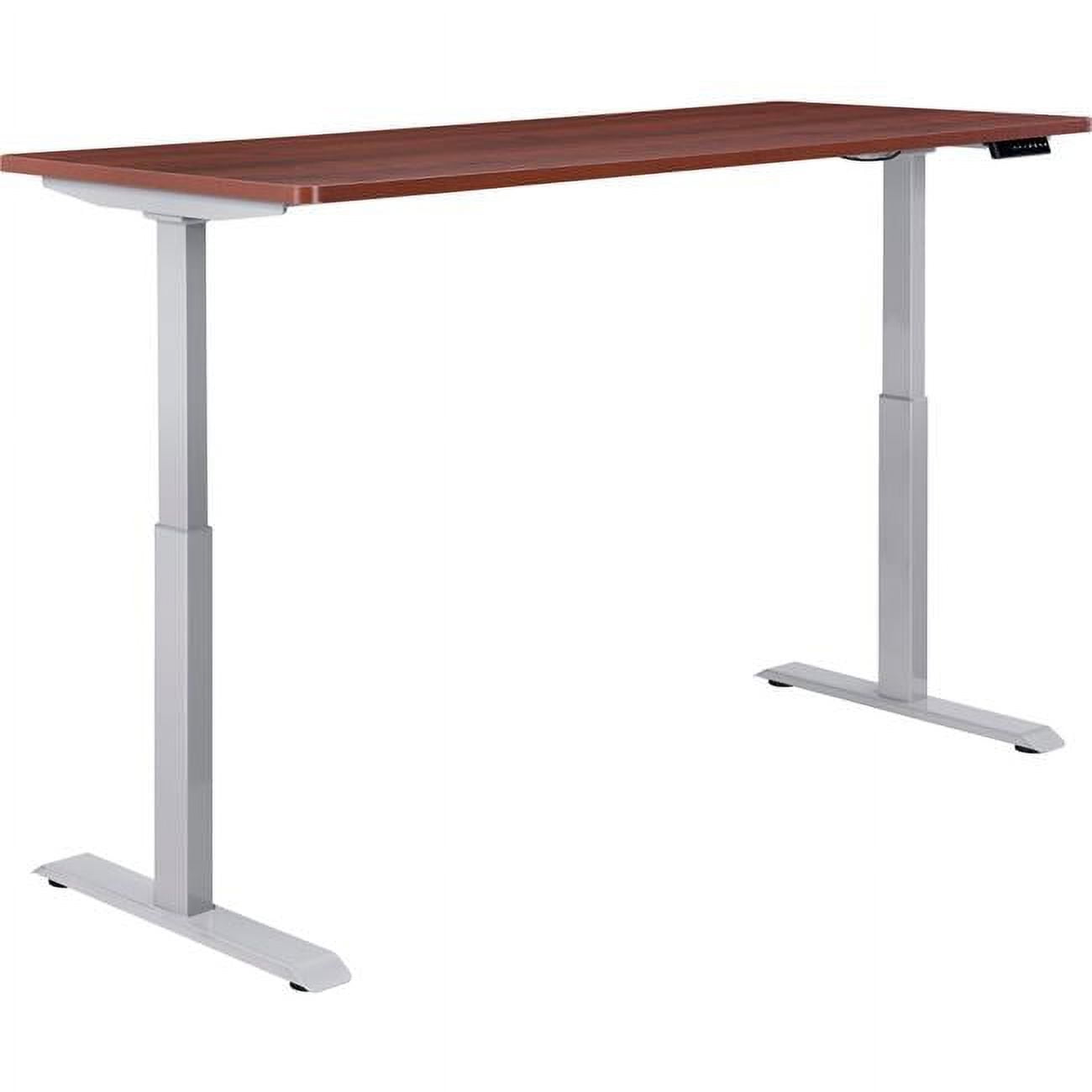 Interion Electric Height Adjustable Table with Gray Base, Mahogany - 60 ...