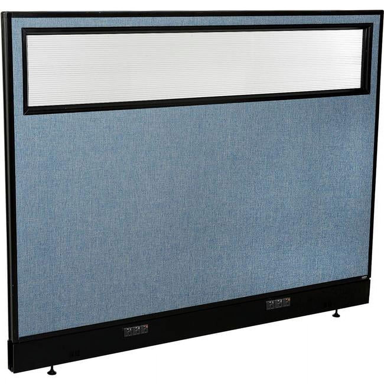 Interion Electric Office Partition Panel with Partial Window, Blue - 60 ...