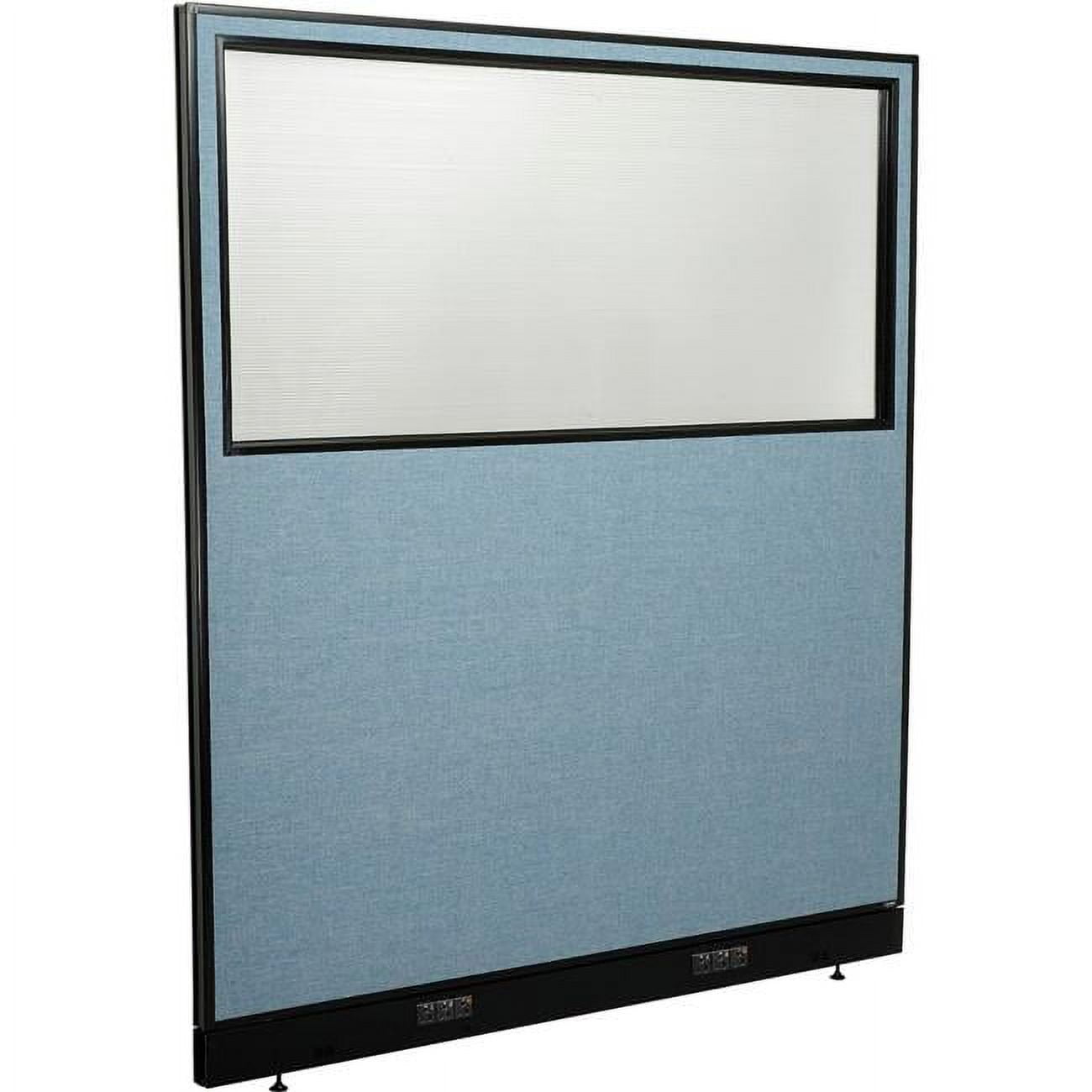 Interion Electric Office Partition Panel with Partial Window, Blue - 60 ...