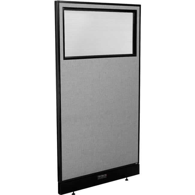 Interion Electric Office Partition Panel with Partial Window, Gray - 36 ...