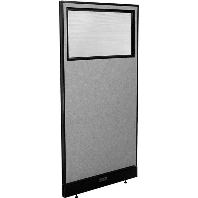 Interion Electric Office Partition Panel with Partial Window, Gray - 36 ...
