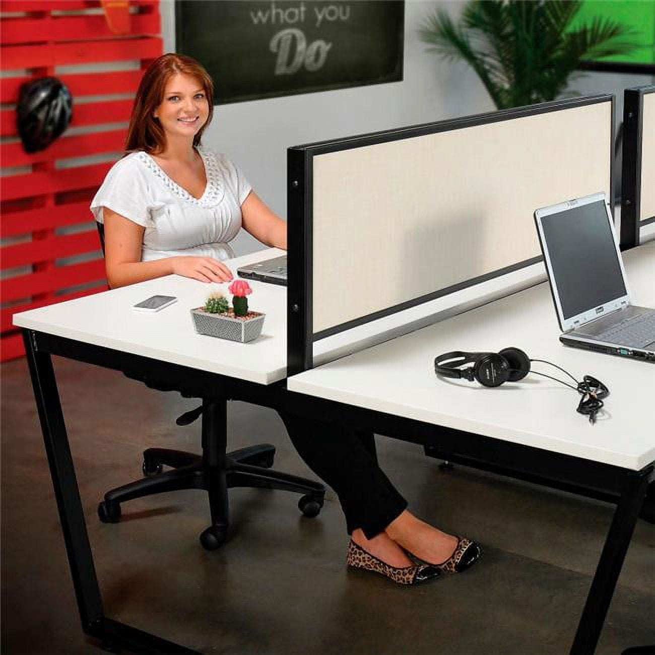 Interion Fabric Divider Partition for Double Collaboration Desk ...