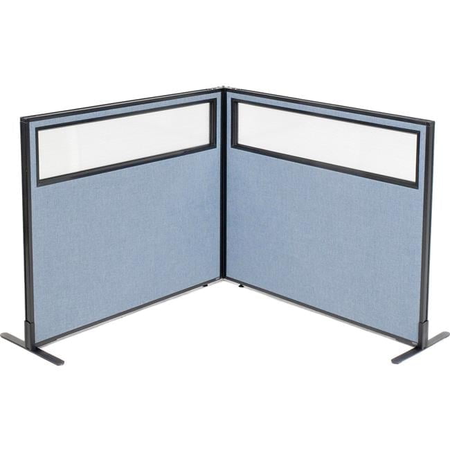 Interion Freestanding 2-Panel Corner Room Divider with Partial Window ...