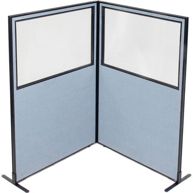 Interion Freestanding 2-Panel Corner Room Divider with Partial Window ...