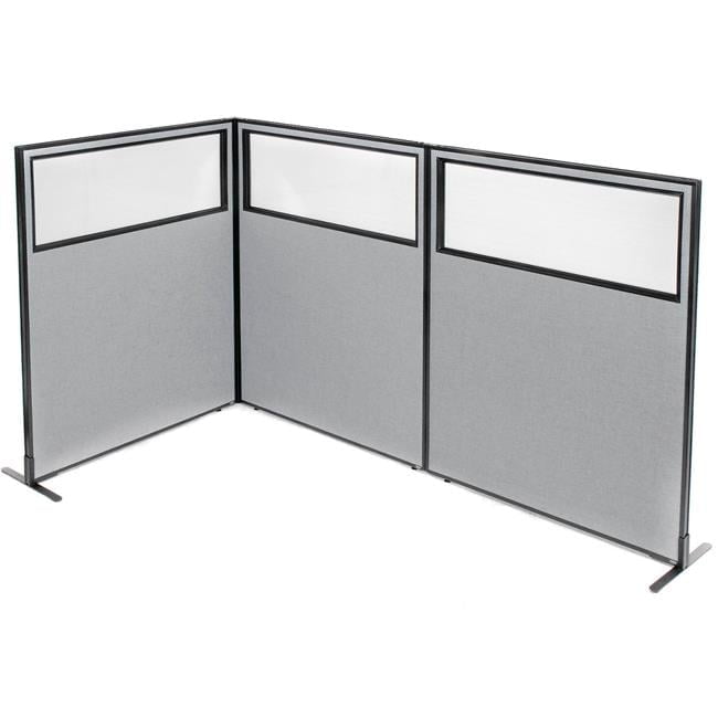 Interion Freestanding 3-Panel Corner Room Divider with Partial Window ...