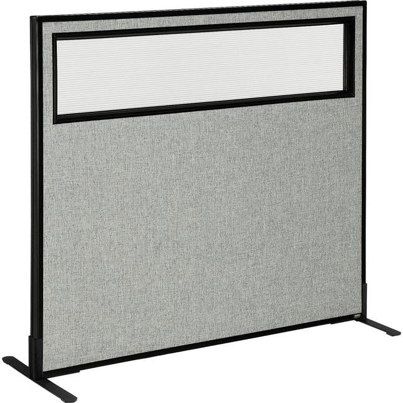 Interion Freestanding Office Partition Panel with Partial Window, Gray ...