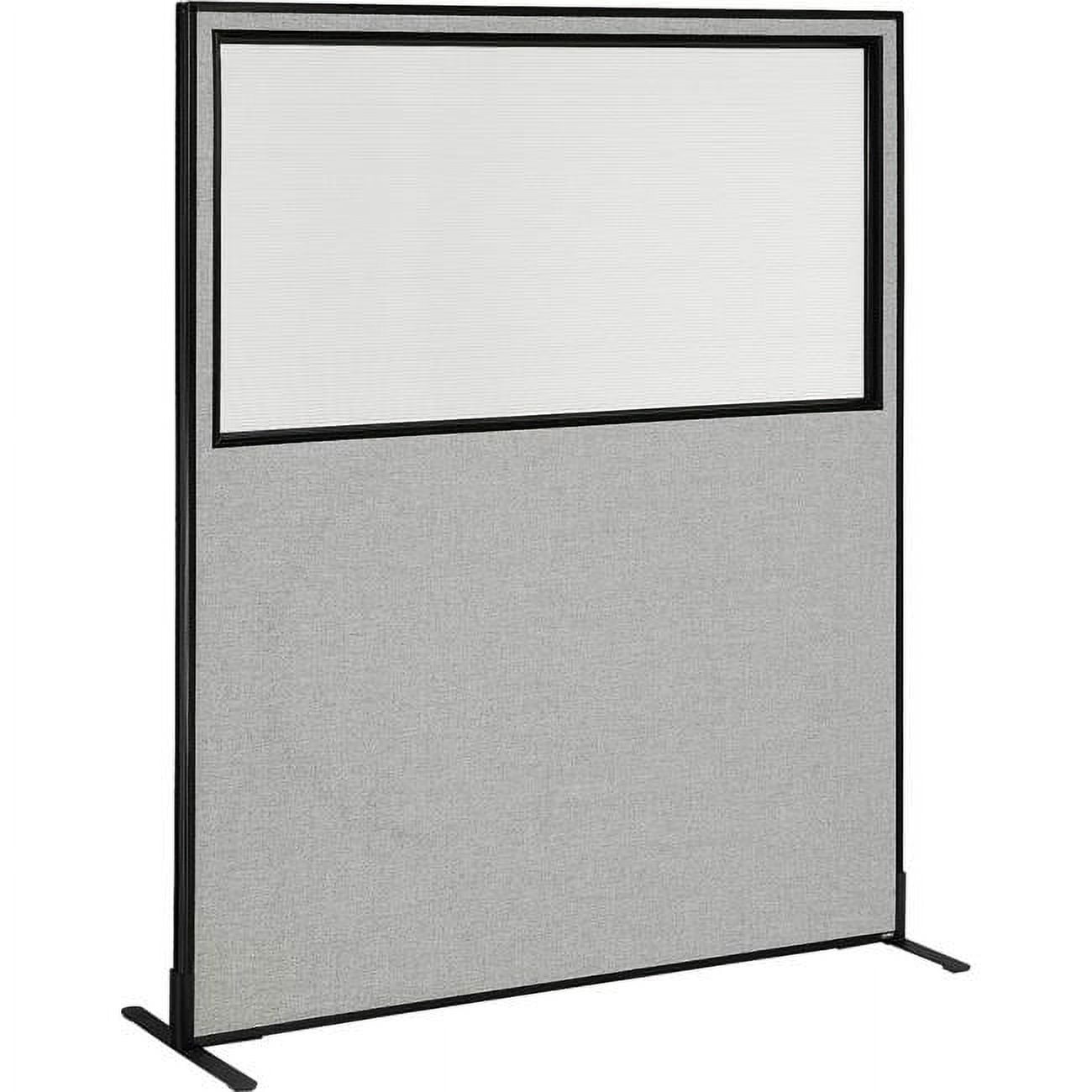 Interion Freestanding Office Partition Panel with Partial Window, Gray ...