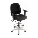 Interion Manager Stool With Arms - Fabric - 360 degrees Footrest ...