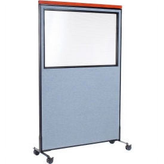 Interion Mobile Deluxe Office Partition Panel with Partial Window, 48-1 ...