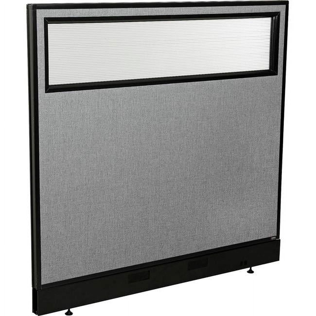 Interion Office Partition Panel with Partial Window & Raceway, Gray ...