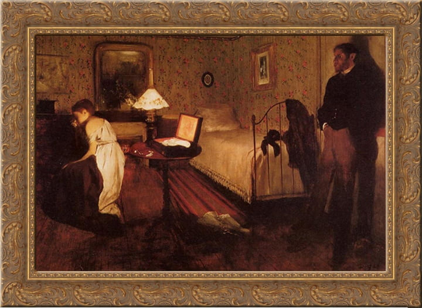 Interior 24x19 Gold Ornate Wood Framed Canvas Art by Degas, Edgar ...
