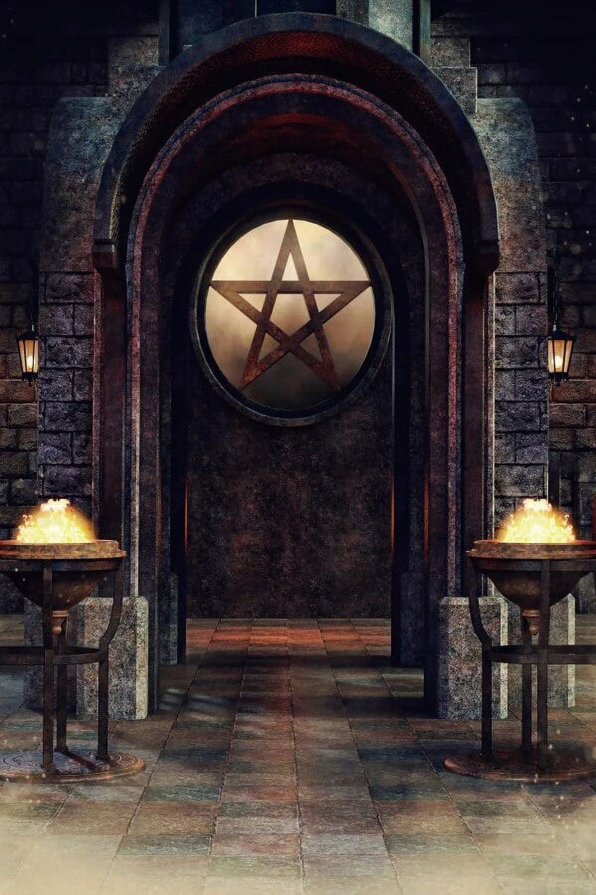 Interior Brick Wall Church Flower-Shaped Windows Transmit Light Photo ...