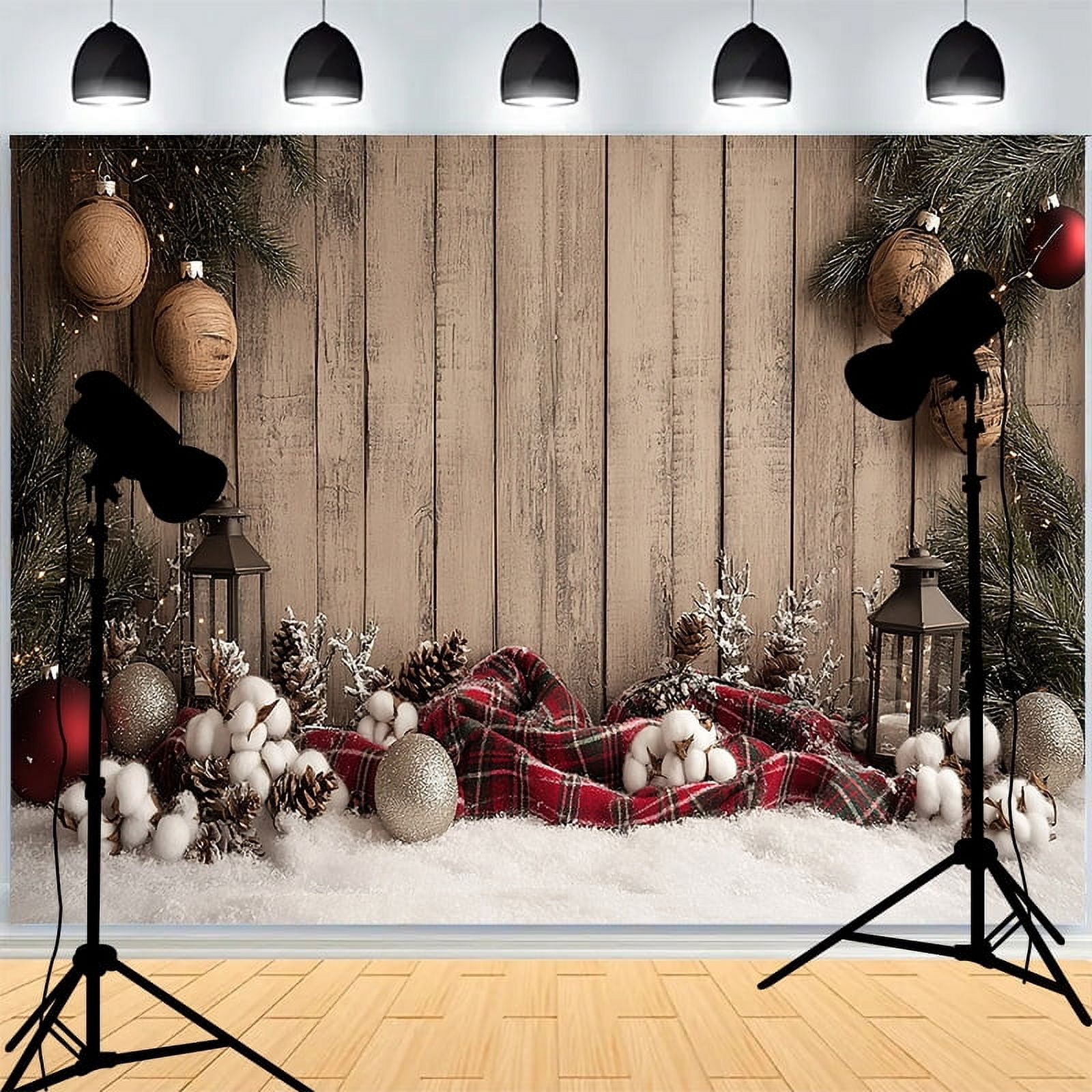 Interior Christmas Day Wreach Window Photography Backdrops New Year ...