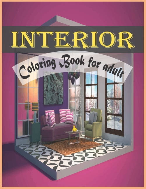 adult coloring book interior design