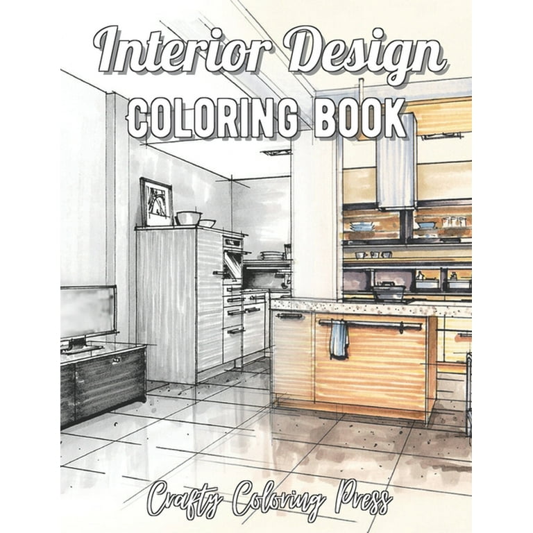 adult coloring book interior design