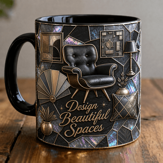 Interior Designer Mug 3D Effect Chair & Color Swatches Gift for Design ...