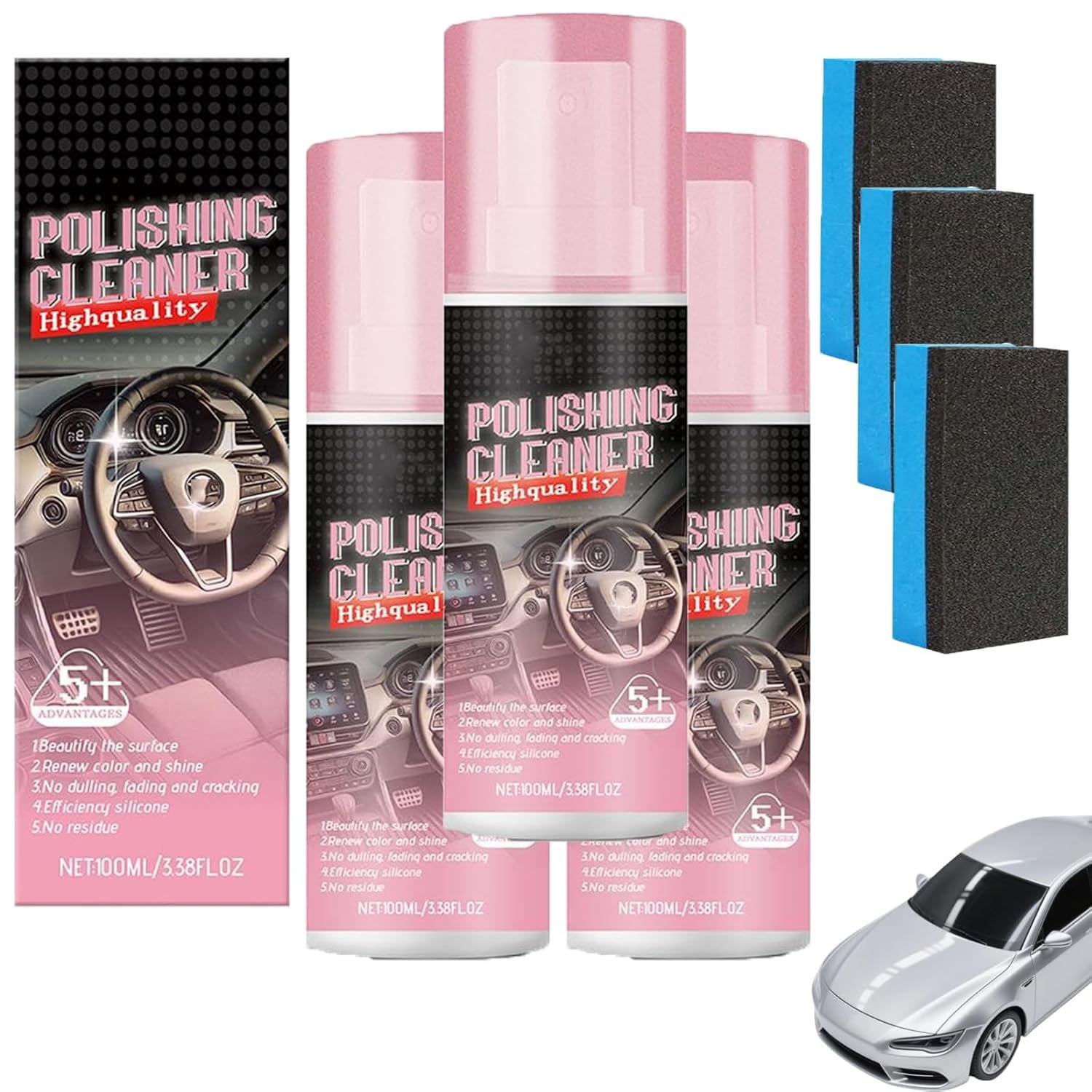 Interior Detailer Spray, Car Interior Polishing Cleaner Spray, Foam ...