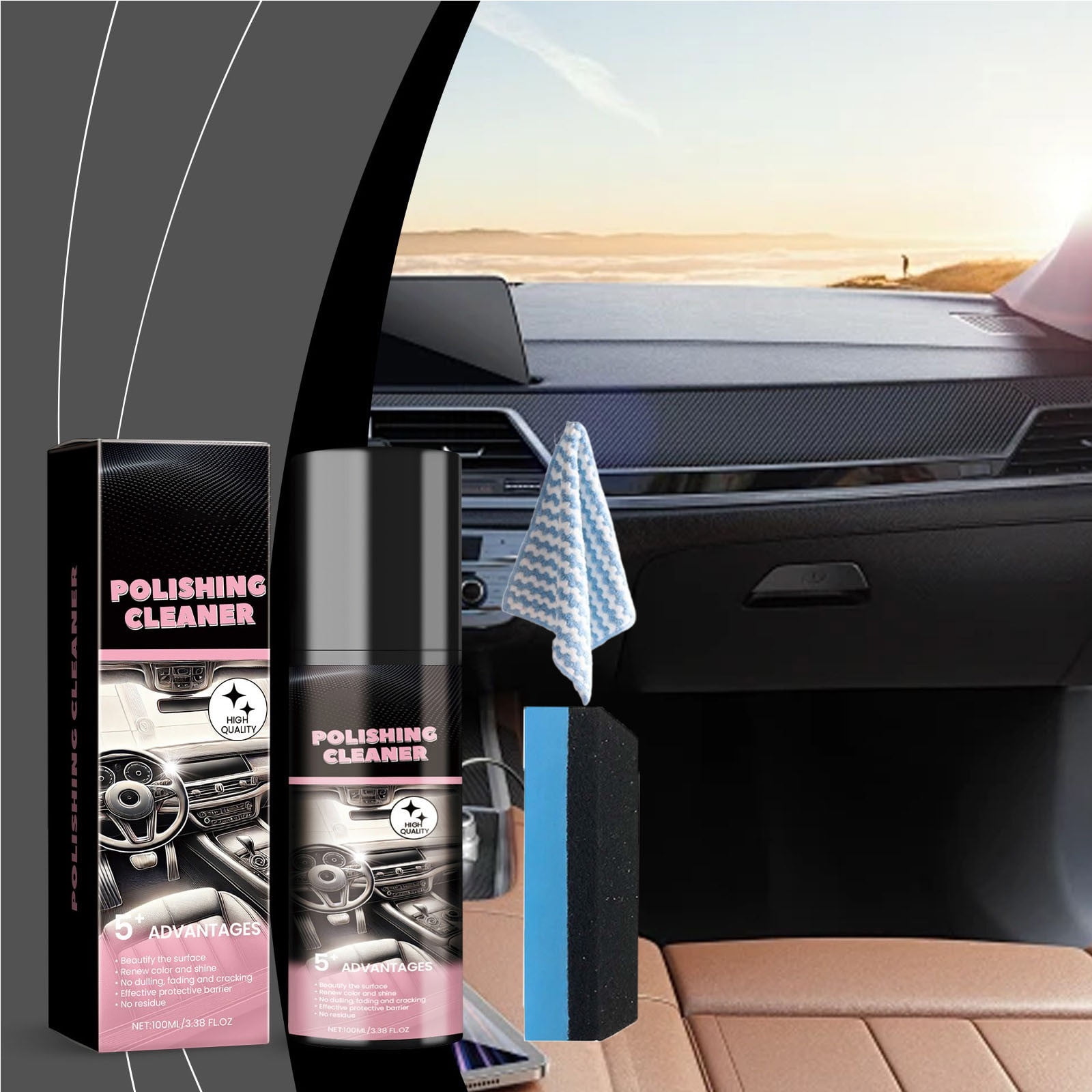Interior Detailer Upholstery Polish Kit- Multifunctional Automotive ...