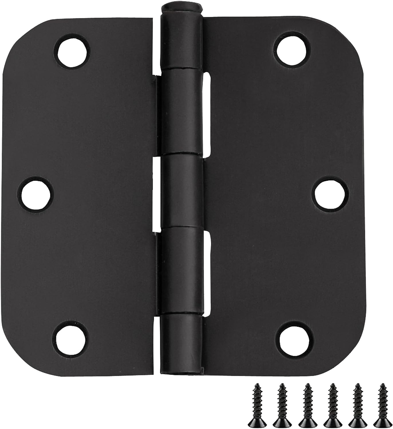 Interior Door Hinges, 3.5 in. x 3.5 in., Rounded, 5/8-in. Radius, Steel ...