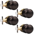 Interior Door Knobs Oil Rubbed Bronze 4 Pack, Passage Hall Closet Non ...