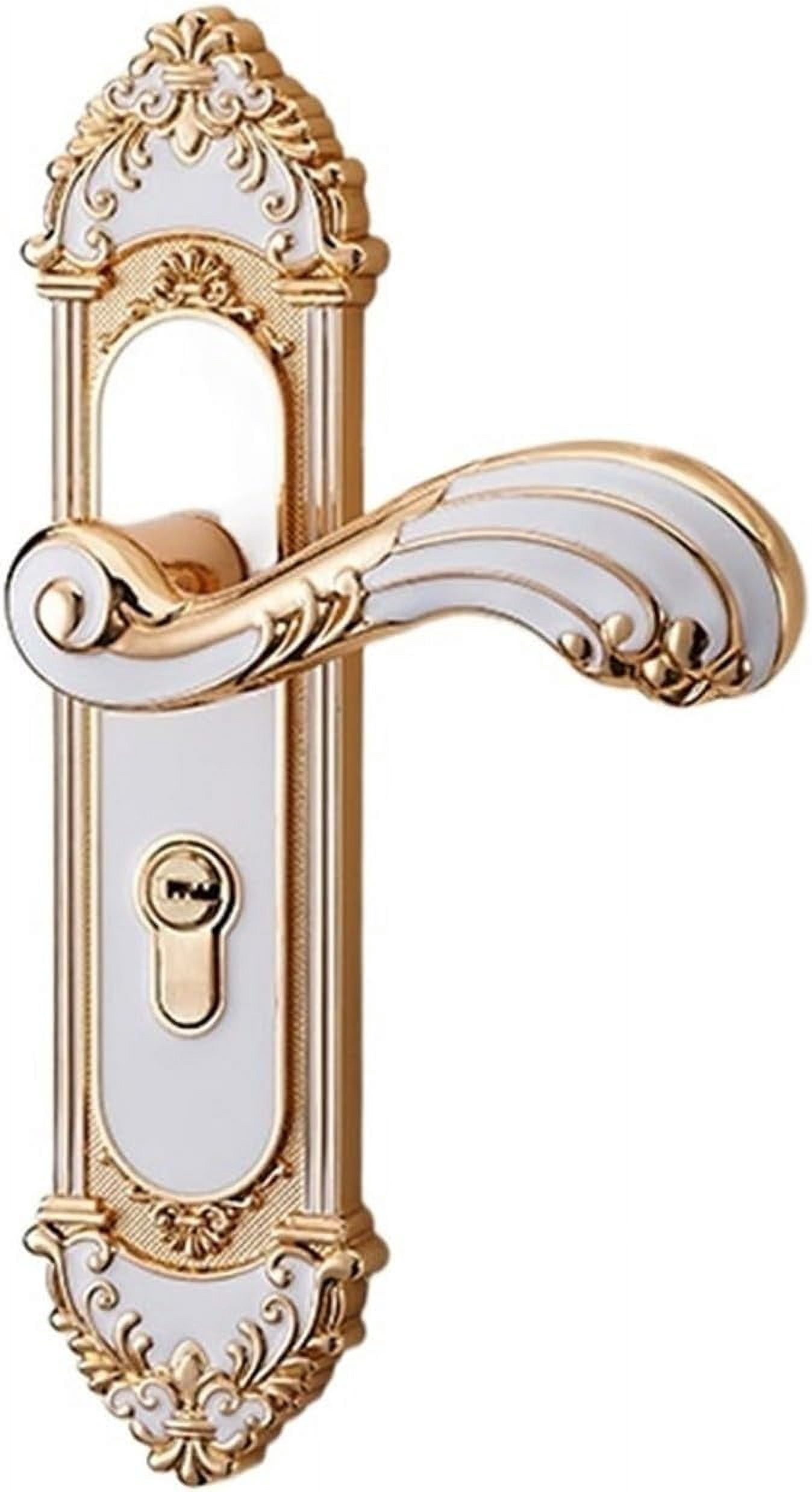 Interior Door Lock Ivory White Bedroom Silent Door Handle Wooden Home ...