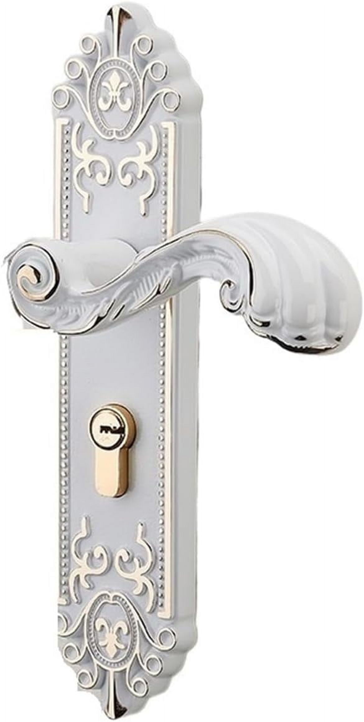 Interior Door Lock Ivory White Bedroom Silent Door Handle Wooden Home ...