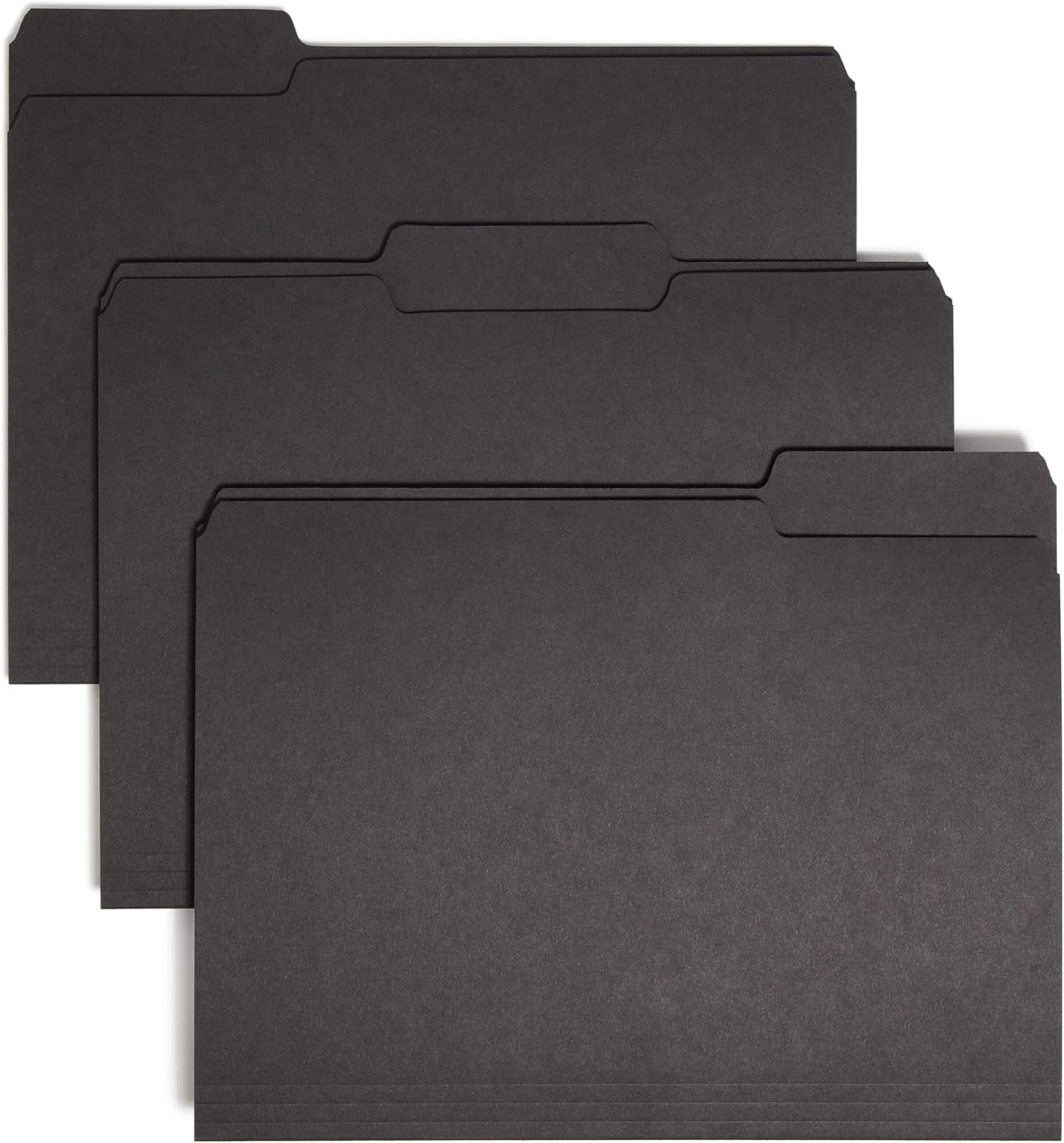 Interior File Folder, 1/3-Cut Tab, Letter Size, Black, 100 per Box ...