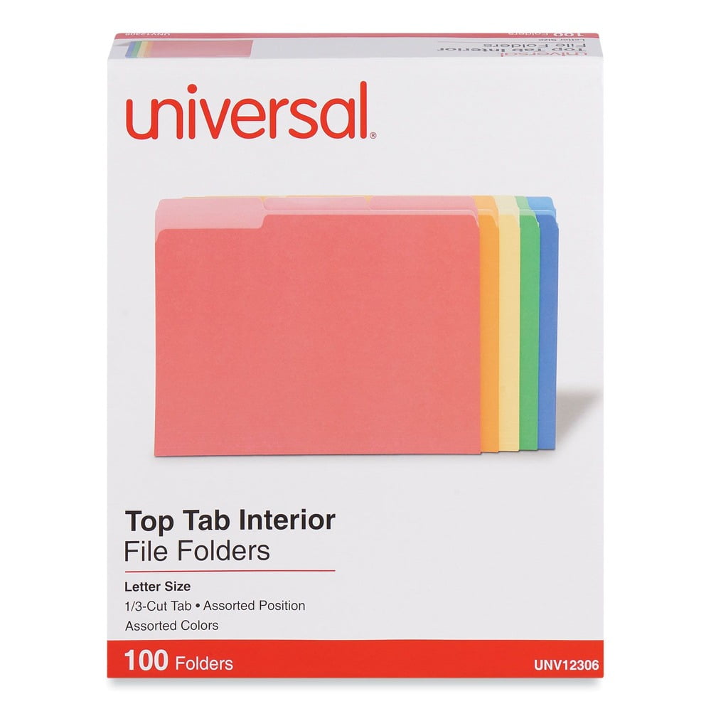 Bulk Colored Interior File Folders, 1/3-Cut Tabs, Letter Size, Assorted ...
