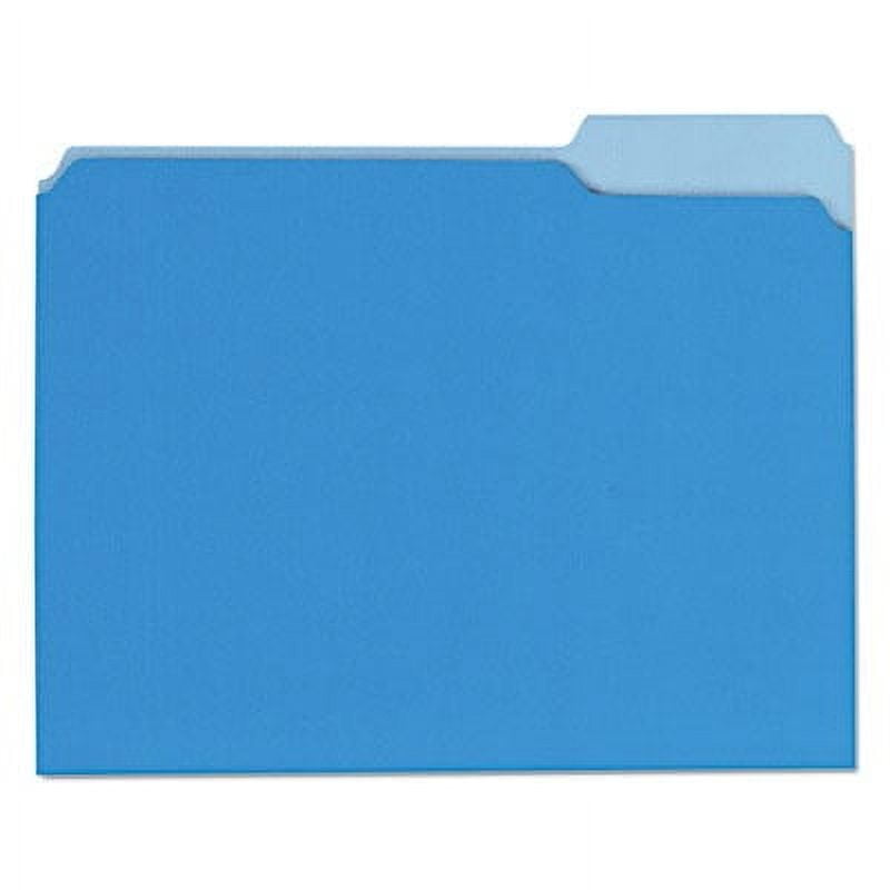 Interior File Folders, 1/3-Cut Tabs, Letter Size, Blue, 100/Box ...