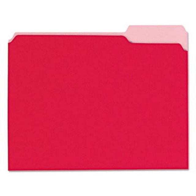 Interior File Folders, 1/3-Cut Tabs, Letter Size, Red, 100/Box ...