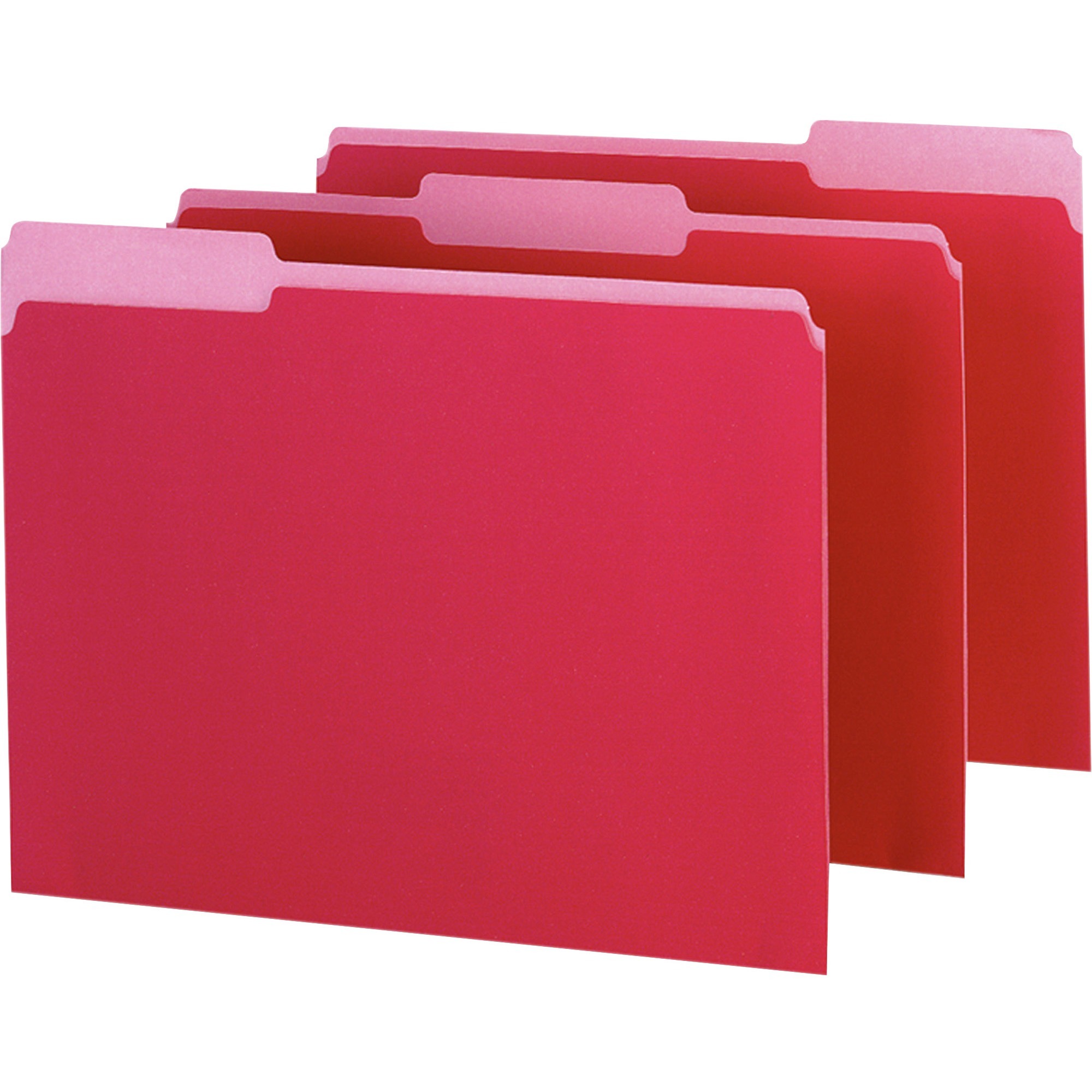 Interior File Folders, 1/3-Cut Tabs, Letter Size, Red, 100/box | Bundle ...
