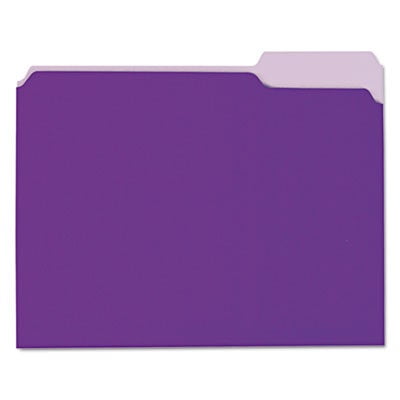 Interior File Folders, 1/3-Cut Tabs, Letter Size, Violet, 100/Box ...
