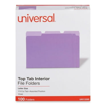 Staples Standard Purple Top-Tab File Folders, 3 Tab, Letter Size, 24 ...