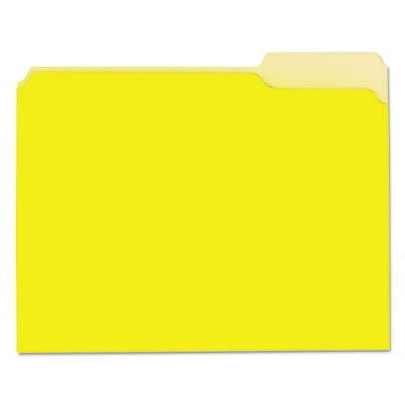 Office Standard Yellow Interior File Folders, 1/3-Cut Tabs, Letter Size ...