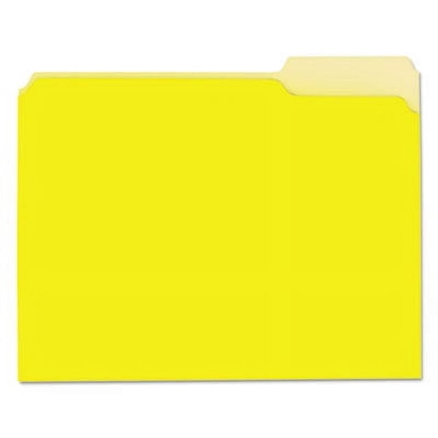 Office Standard Yellow Interior File Folders, 1/3-Cut Tabs, Letter Size ...