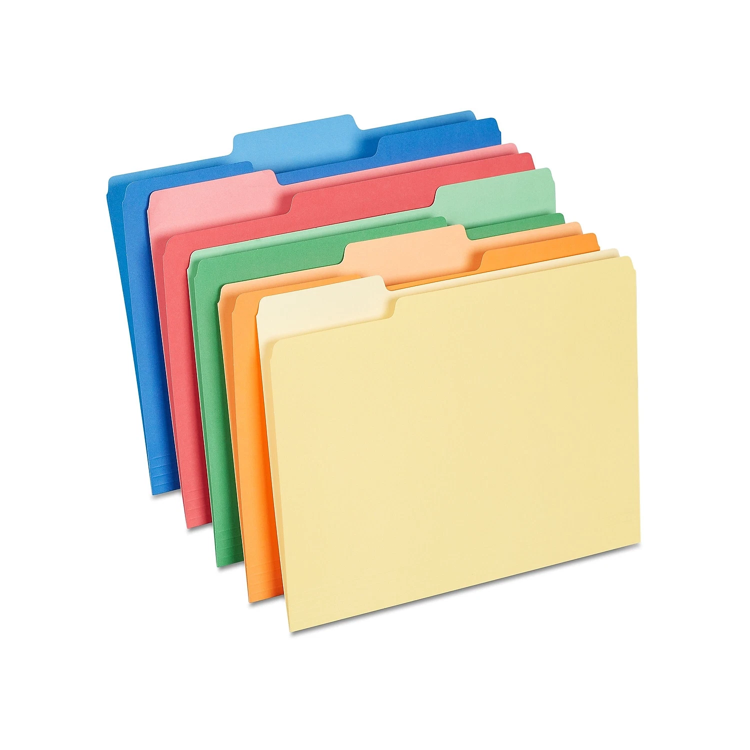 Interior File Folders 3-Tab Letter Size Assorted Colors 100/BX ...
