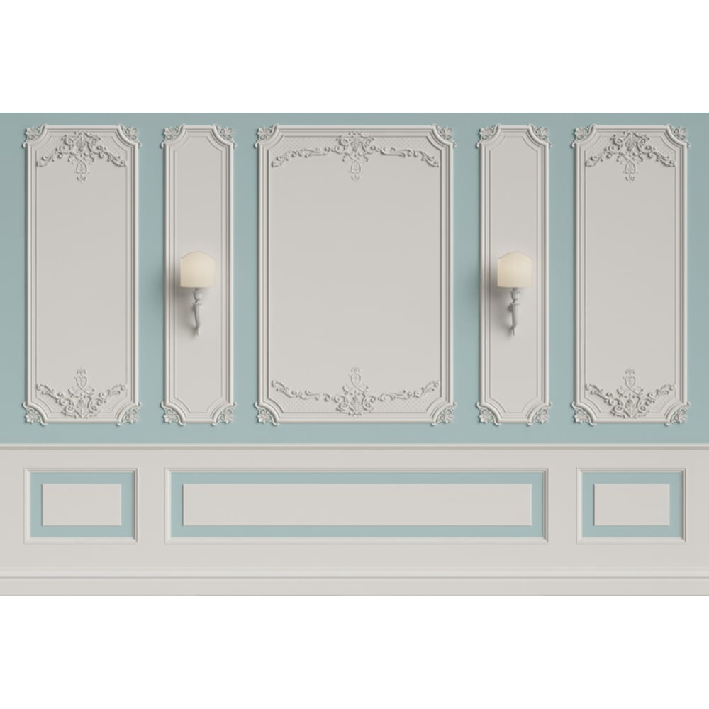 Interior Green Wall Photo Backdrop Classic Interior Gypsum Line Empty ...