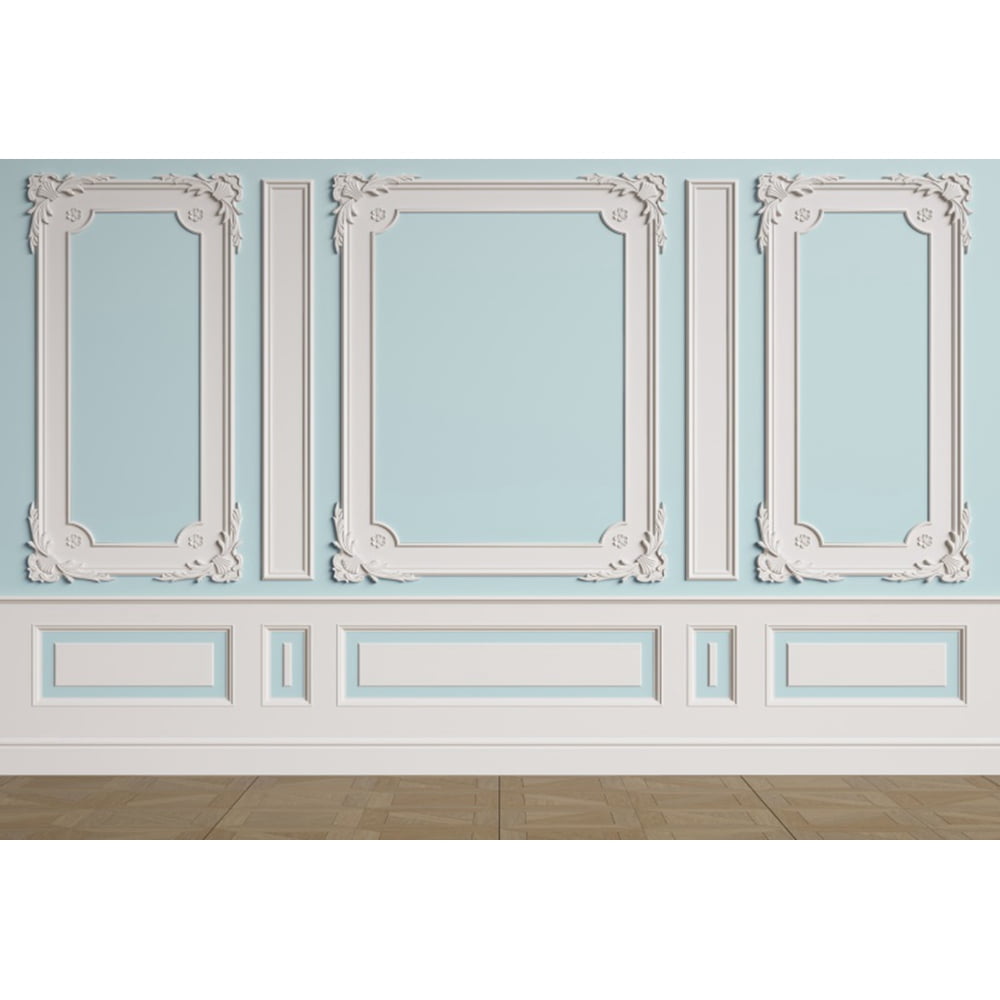 Interior Green Wall Photo Backdrop Classic Interior Gypsum Line Empty ...