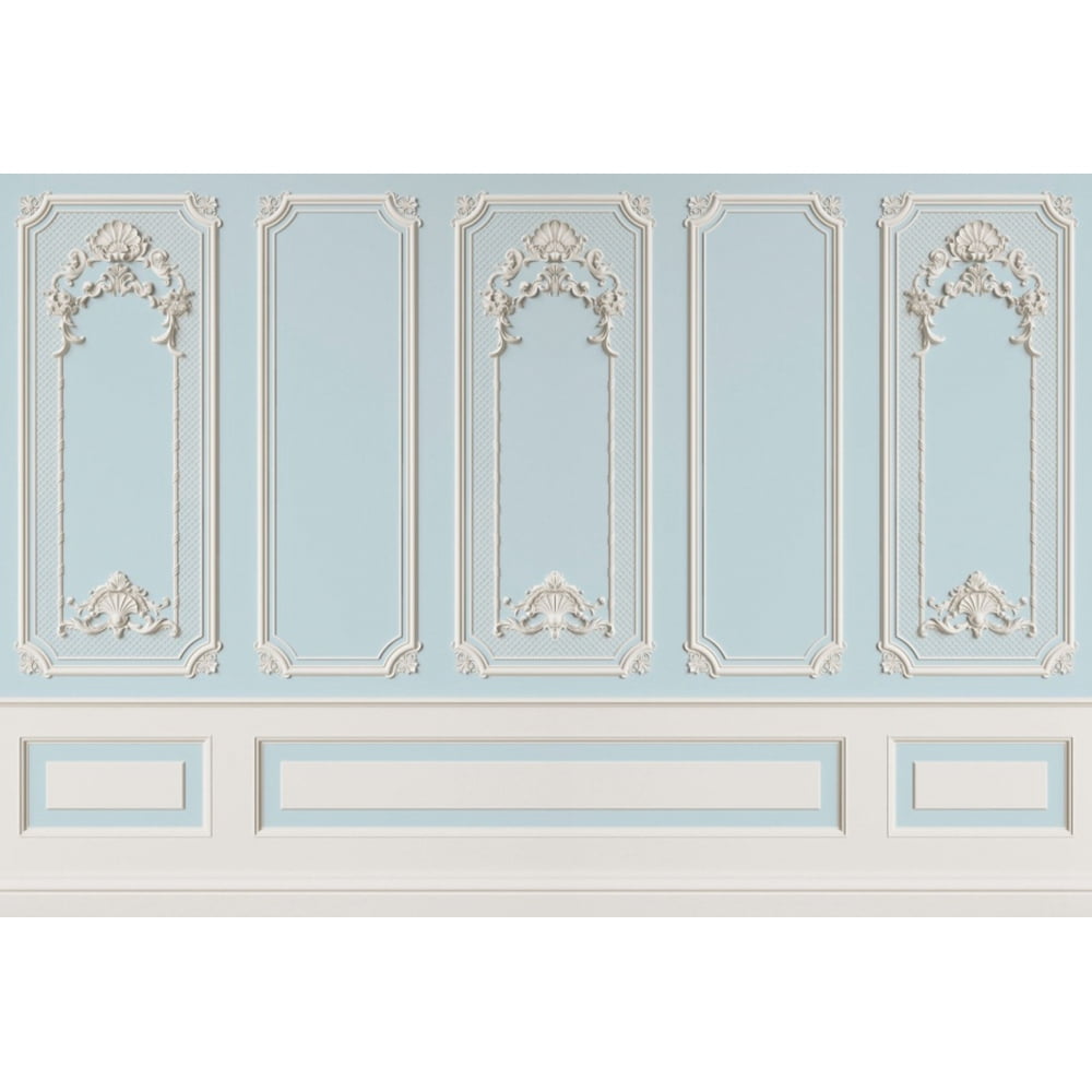 Interior Green Wall Photo Backdrop Classic Interior Gypsum Line Empty ...