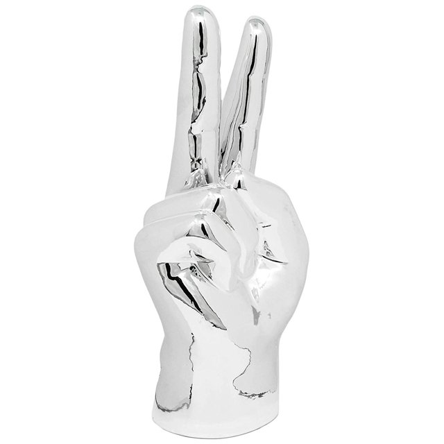 Interior Illusions Plus Silver Peace Sign Table Top - 8" tall - Walmart.com