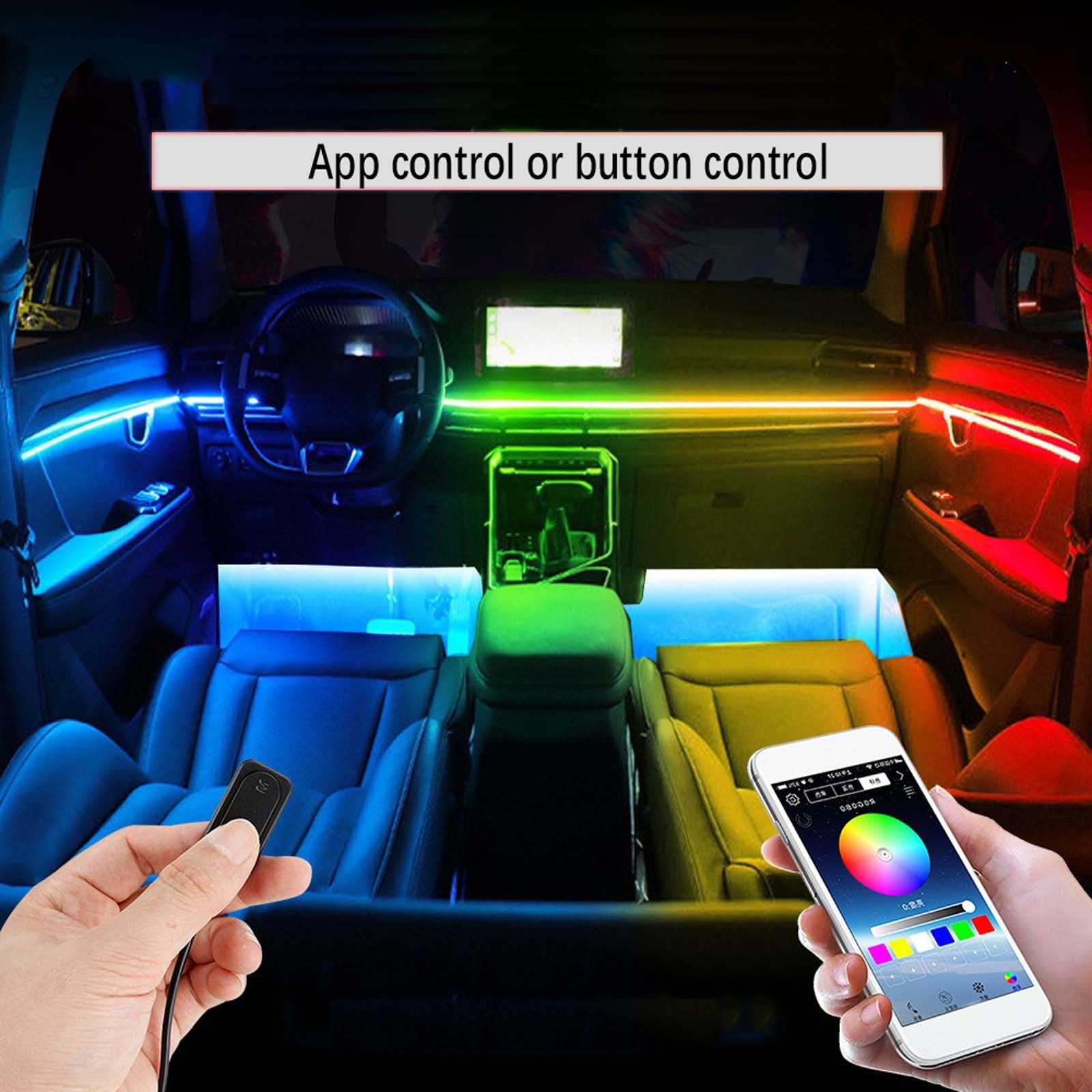 Interior LED Strip Lights Dreamy Color Car Acrylic LED Lights 6-in-1 ...