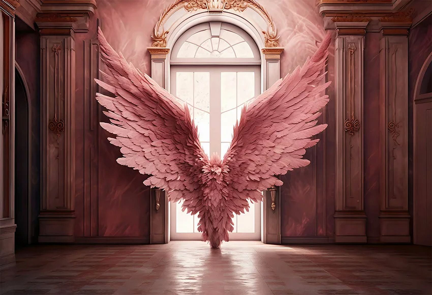 Interior Pink Angel Wings Adult Birthday Wedding Maternity Portrait r ...