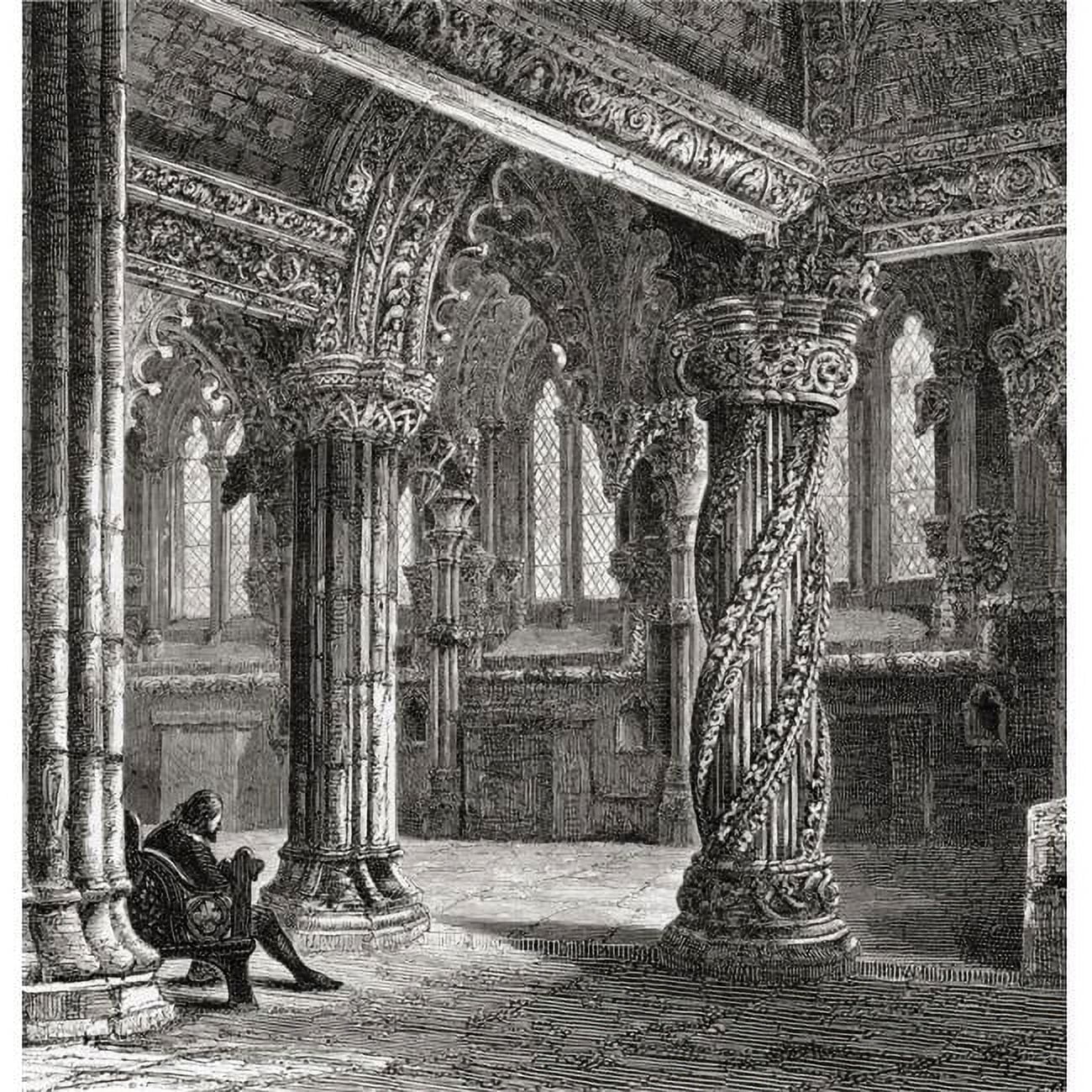 Interior of Roslin Chapel, with The Apprentice Pillar. Roslin ...