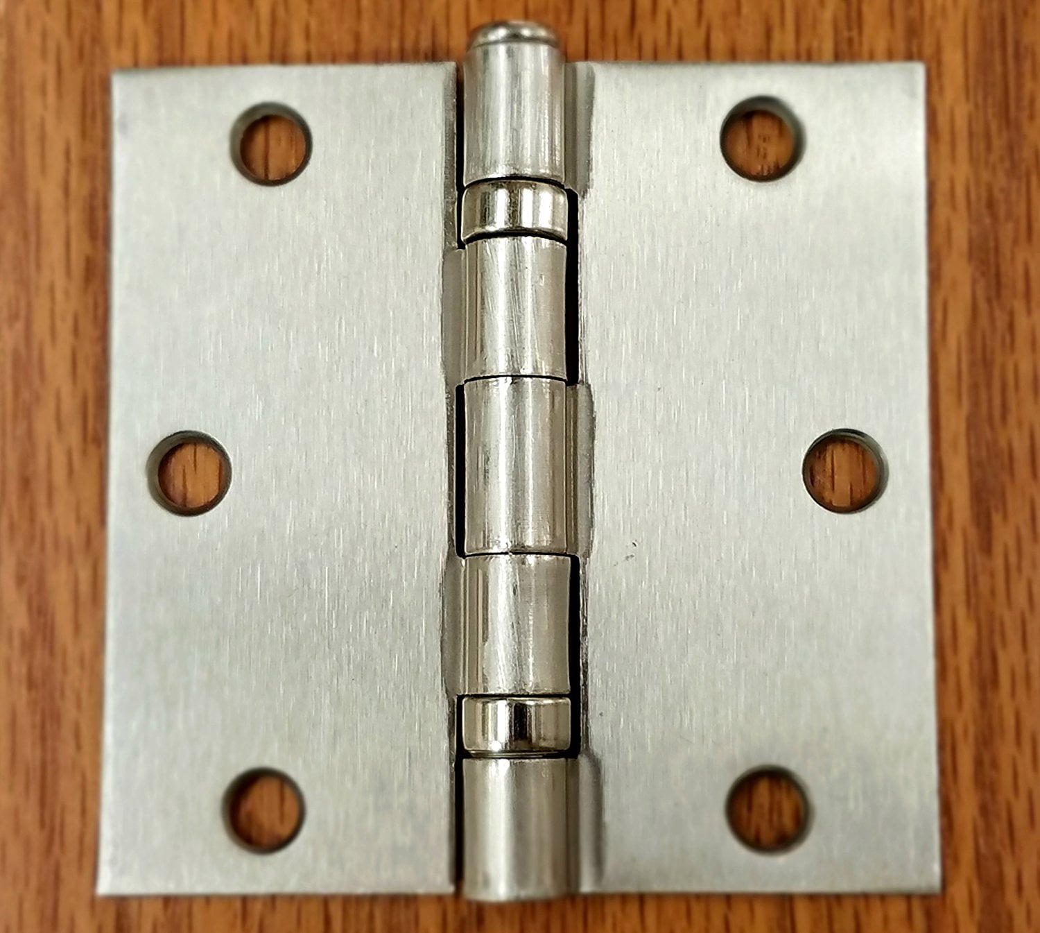 Interior Satin Nickel Ball Bearing Door Hinges 3.5" Square - 2 Pack ...