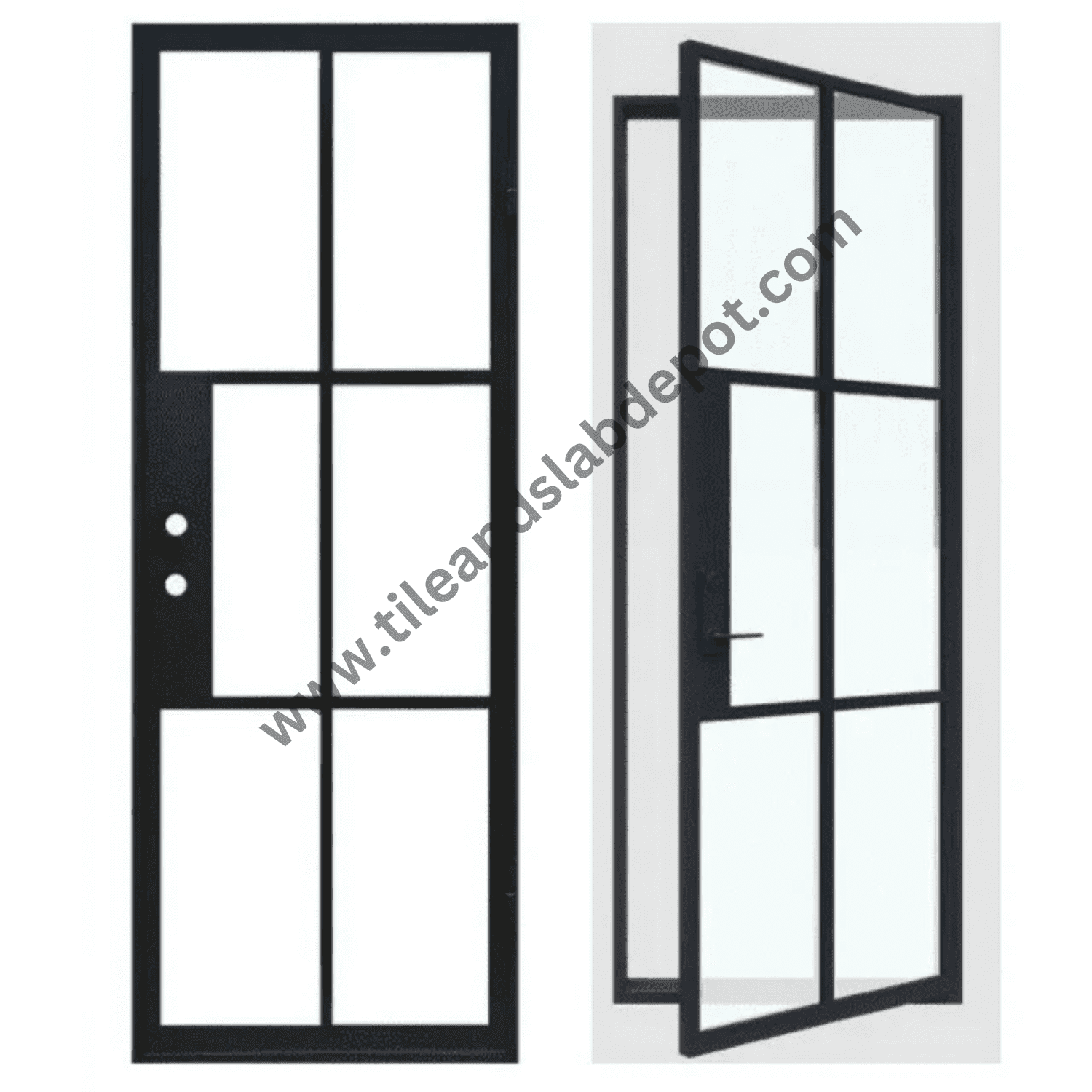 Interior Single Glass Door 32" x 96", Left Hand Inswing Door with Low-E ...