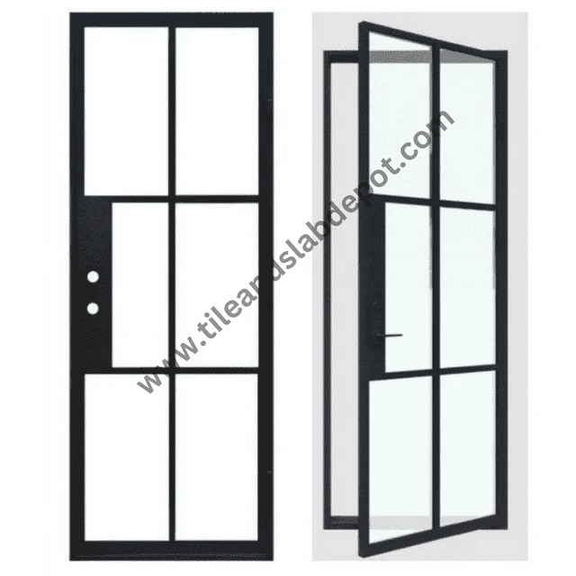 Interior Single Glass Door 32" x 96", Left Hand Inswing Door with Low-E ...