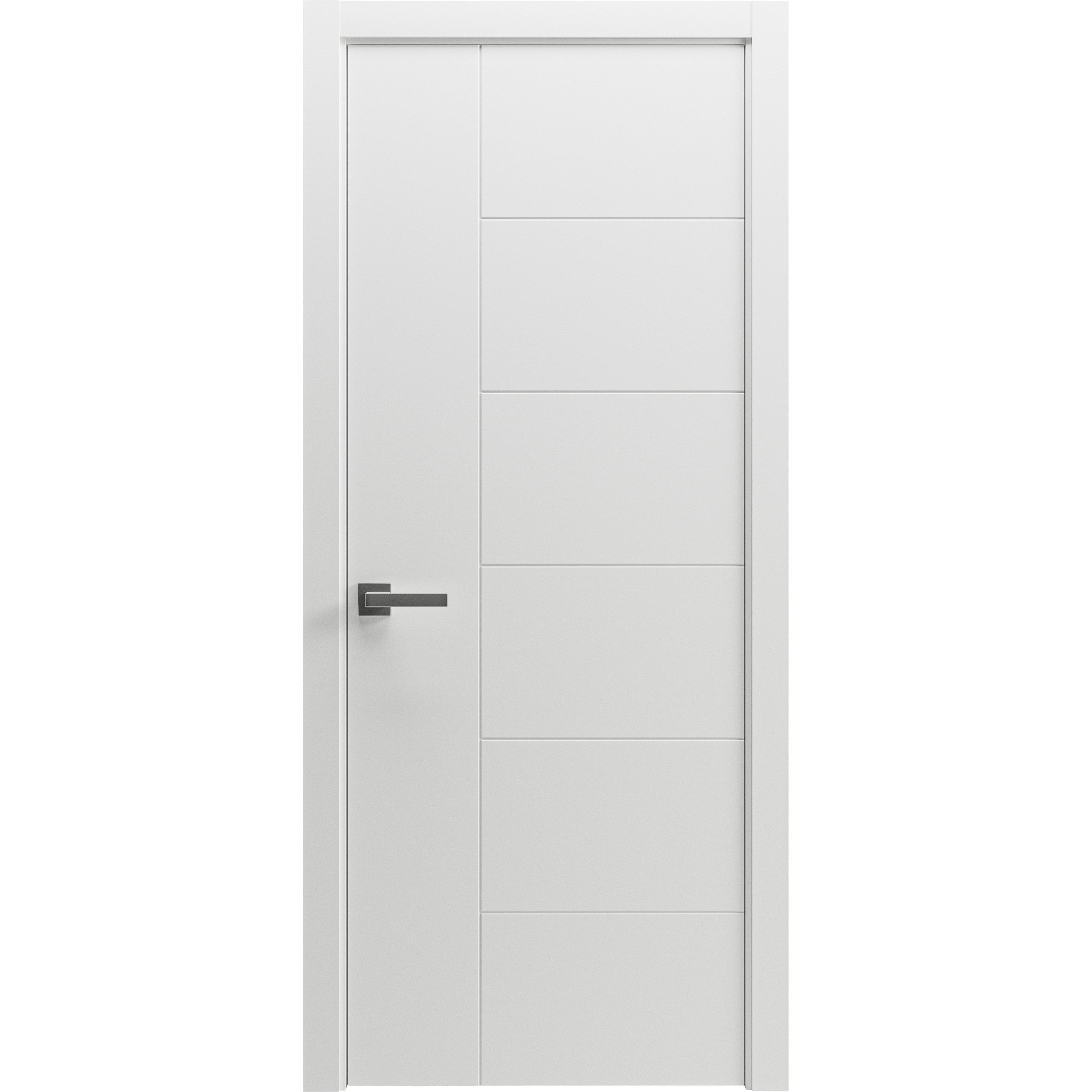 Interior Solid French Door 32" x 80" inches / Mela 0716 Painted White ...