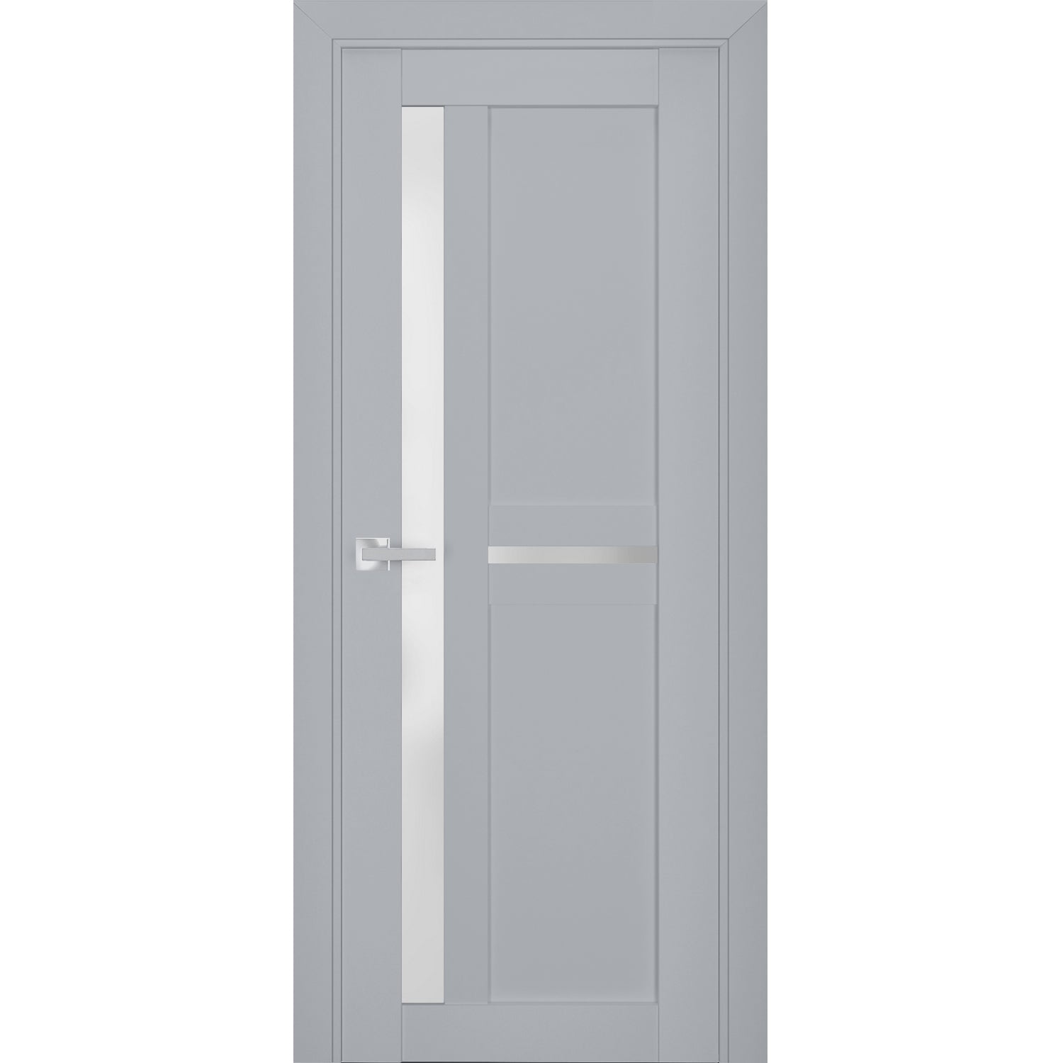 Interior Solid French Door Frosted Glass | Veregio 7288 Matte Grey ...