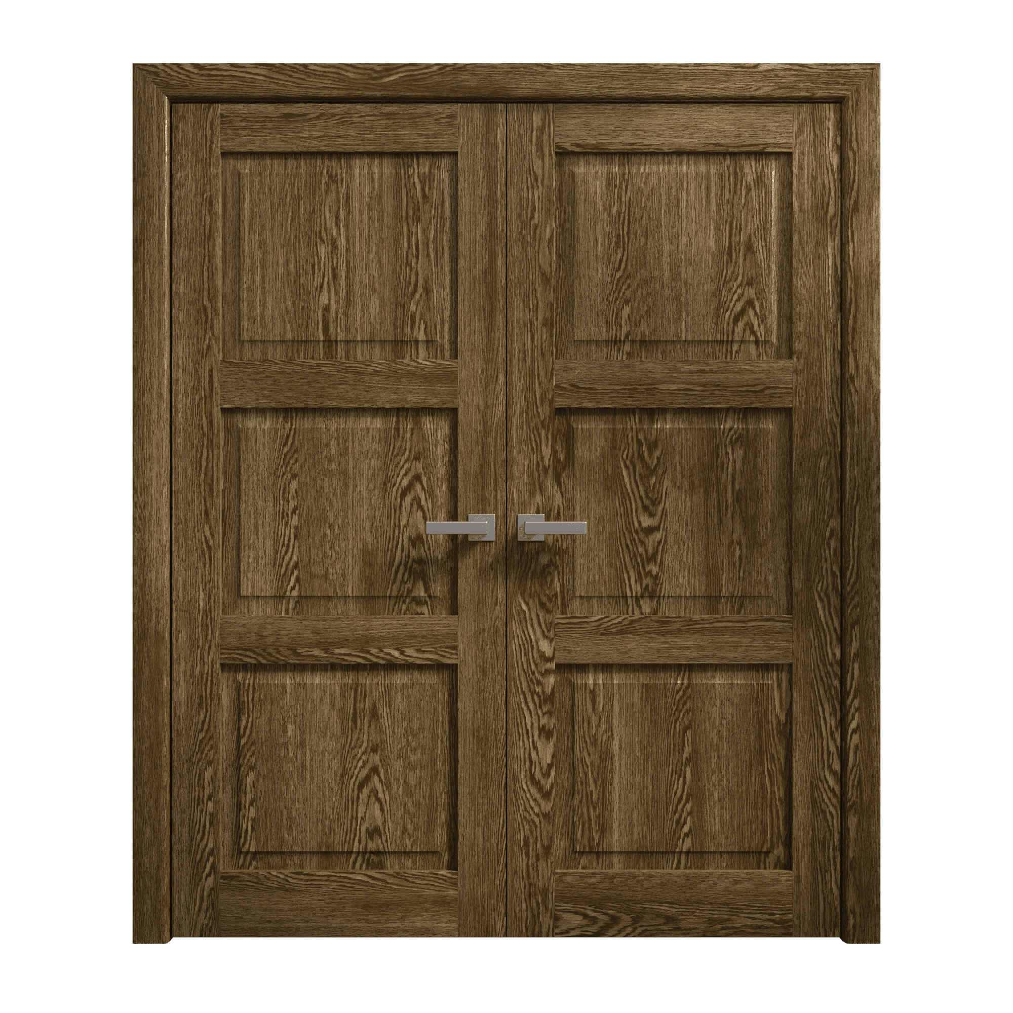Interior Solid French Double Doors 60 x 84 inches | Ego 5010 Marble Oak ...