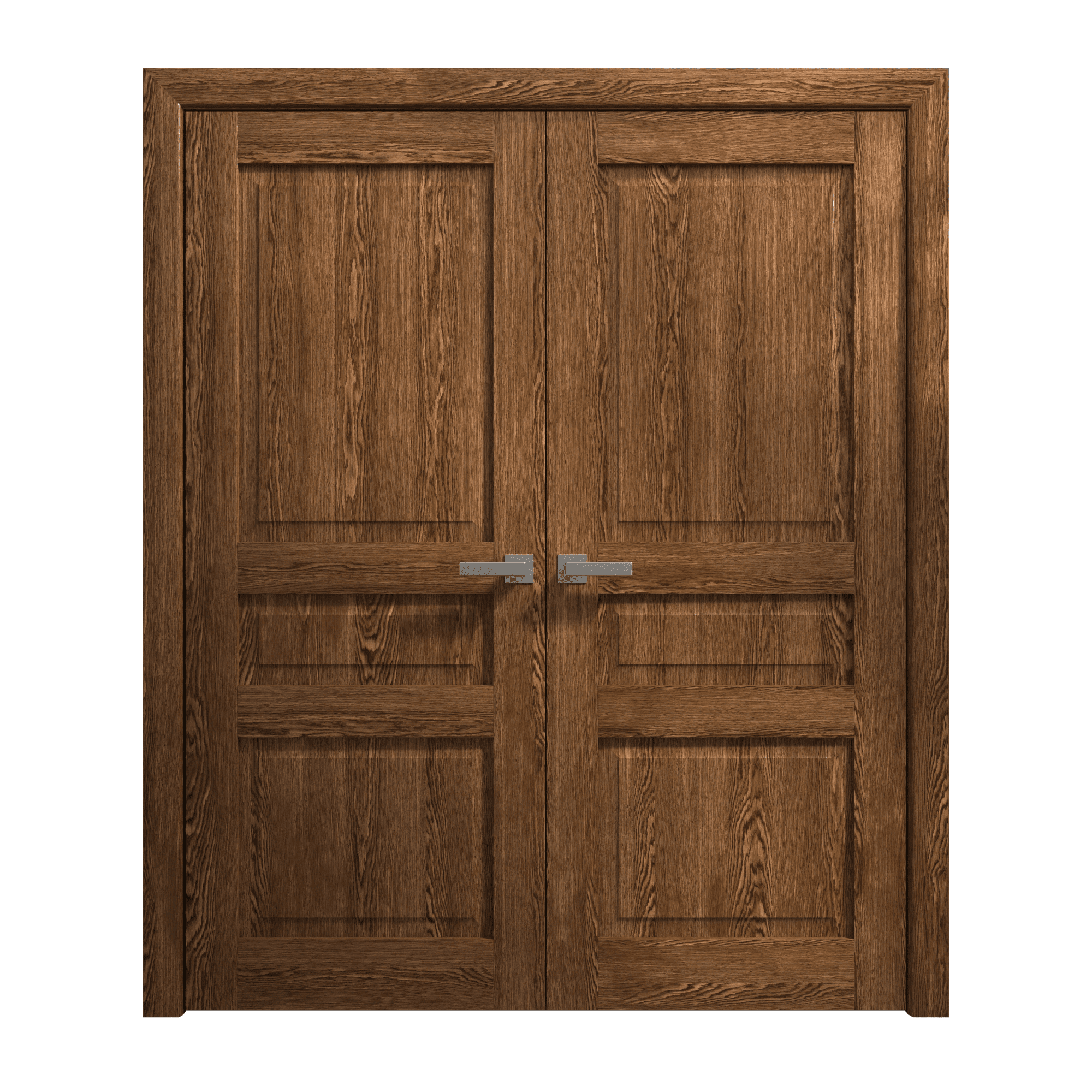 Interior Solid French Double Doors 60 x 84 inches | Ego 5012 Cognac Oak ...